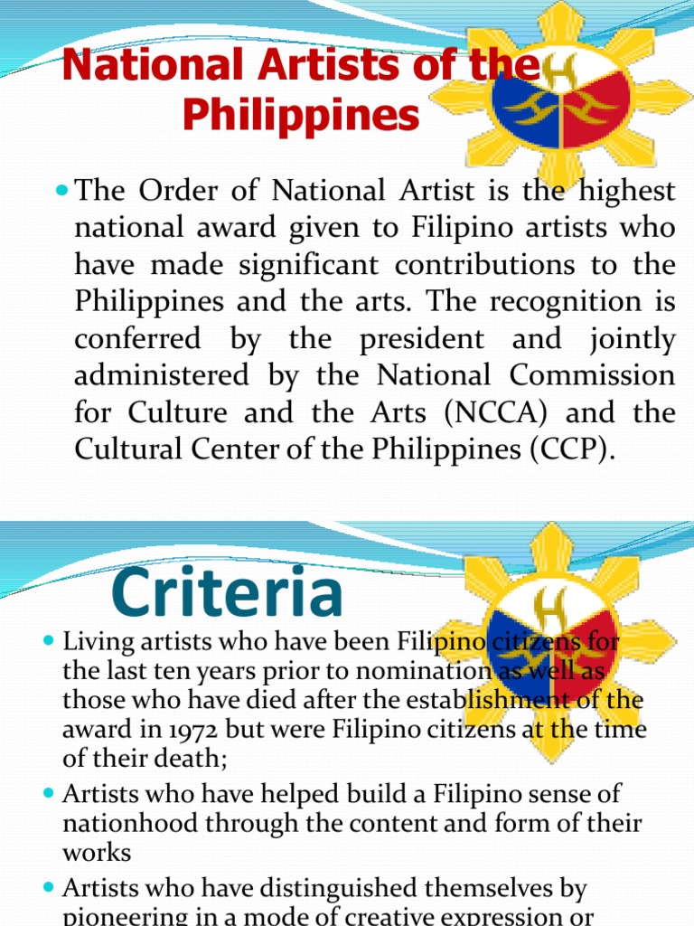Honoring the National Artists of the Philippines and Their Significant ...