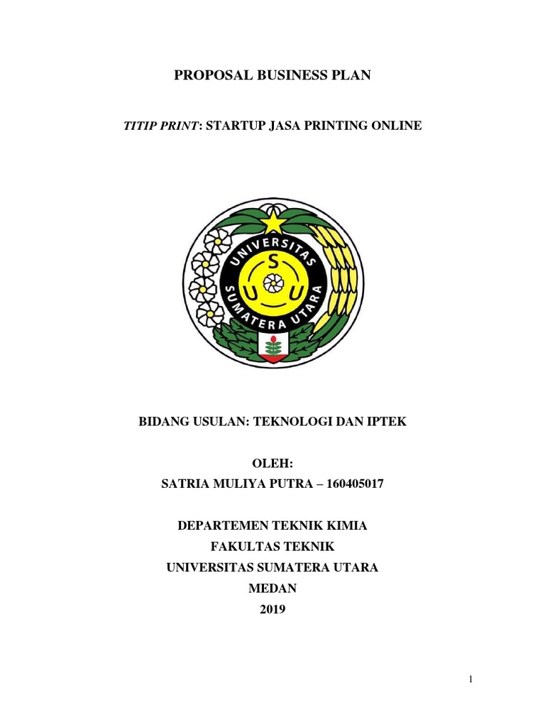 Proposal Business Plan Jasa Titip Print | PDF