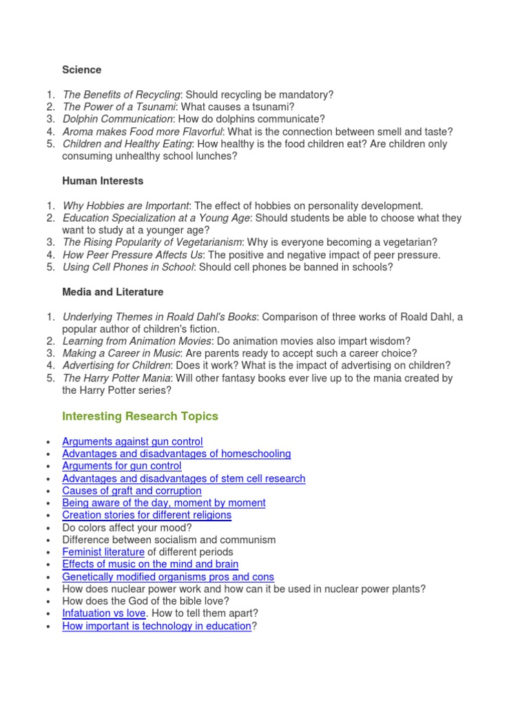 Science: Interesting Research Topics | PDF | Computer Network | Health Care