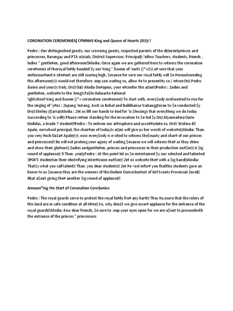 Coronation Script (MACUNAY) | PDF | Monarchy