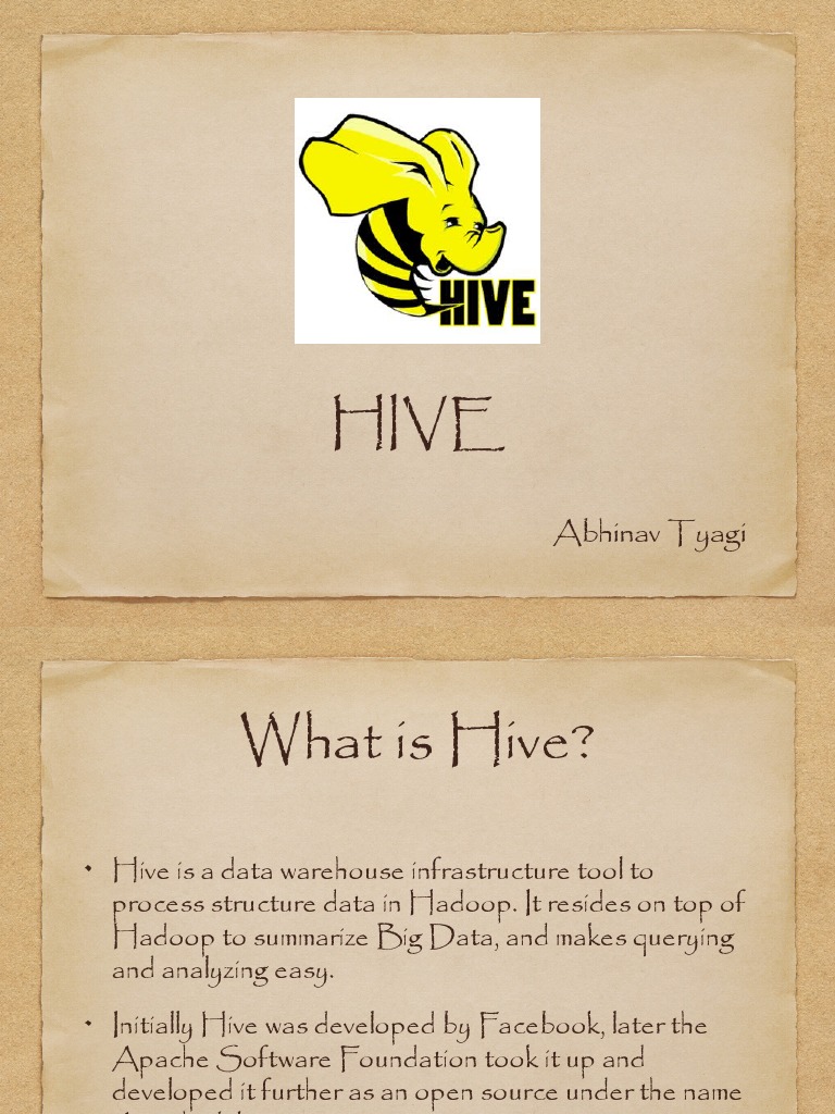 Hiveppt | PDF | Apache Hadoop | Databases