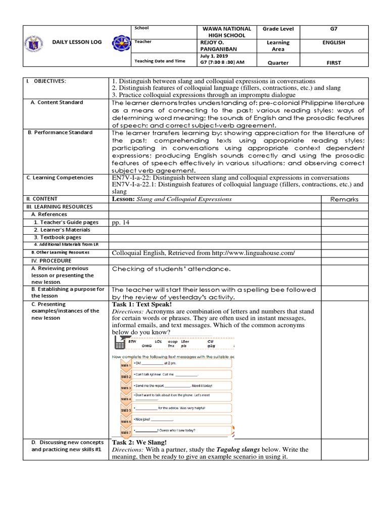 Distinguishing Slang and Colloquial Expressions: A Lesson on Informal ...