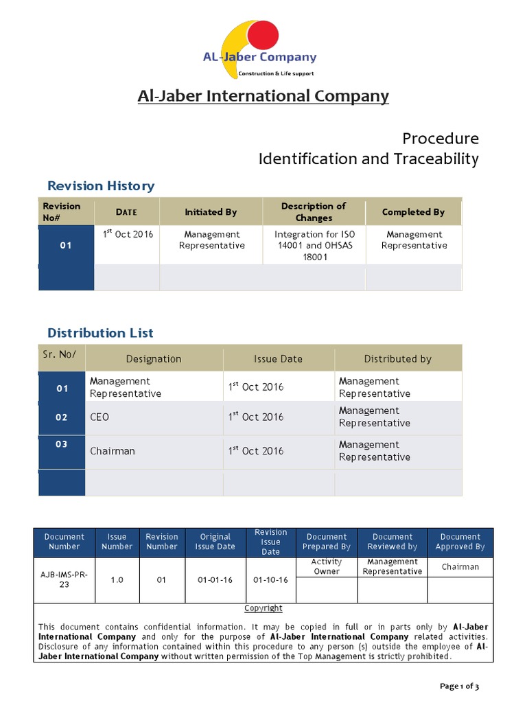 Identification and Traceability | PDF | Government Information ...