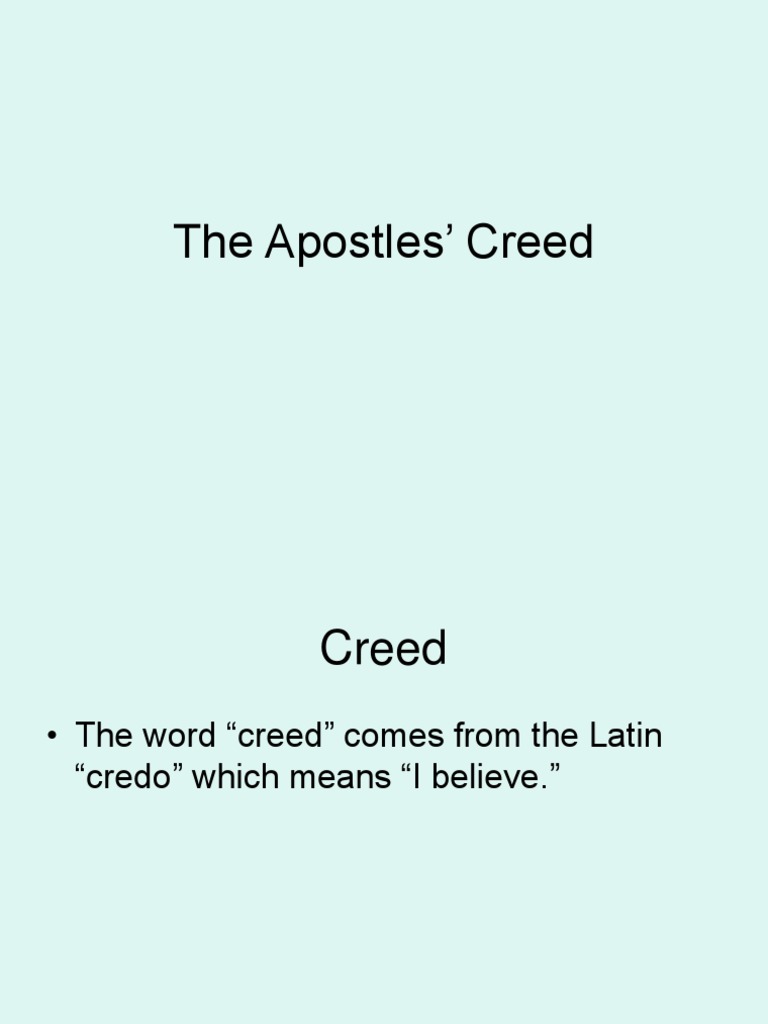 Apostles' Creed Origins & Significance | PDF | God The Father | Baptism