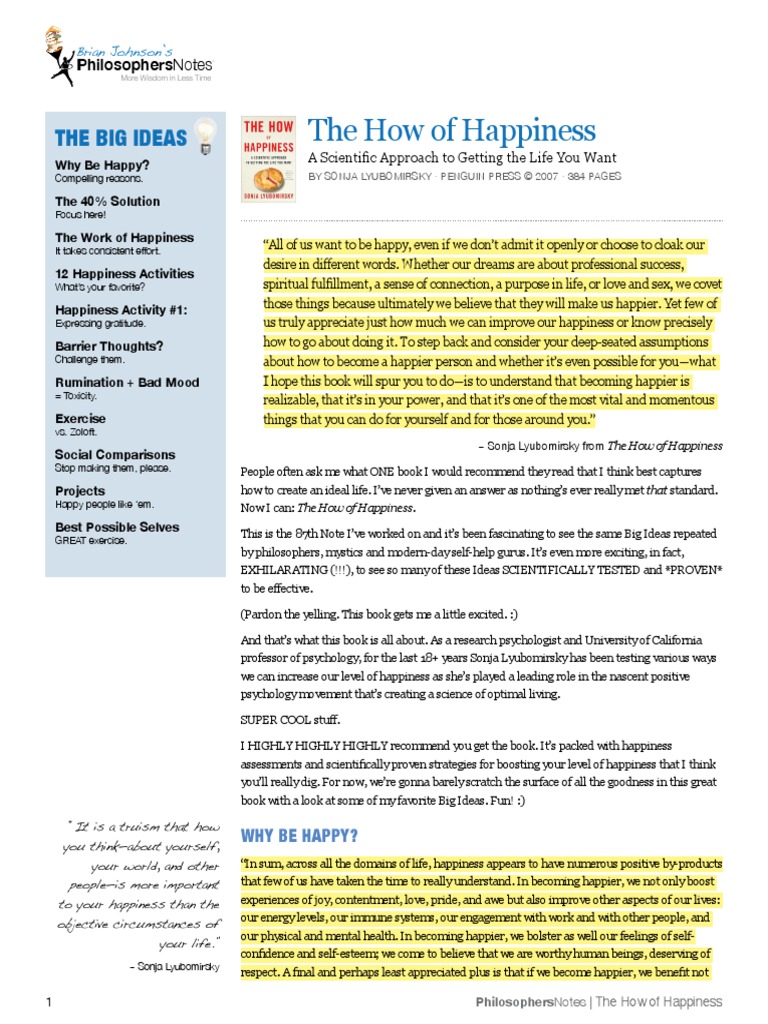 The How of Happiness | PDF | Gratitude | Happiness