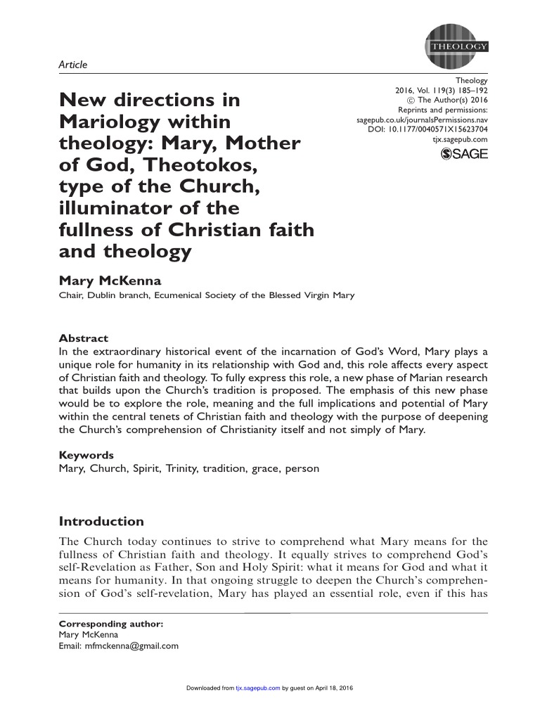 Mariology Within Theology | PDF | Mary, Mother Of Jesus | Christology