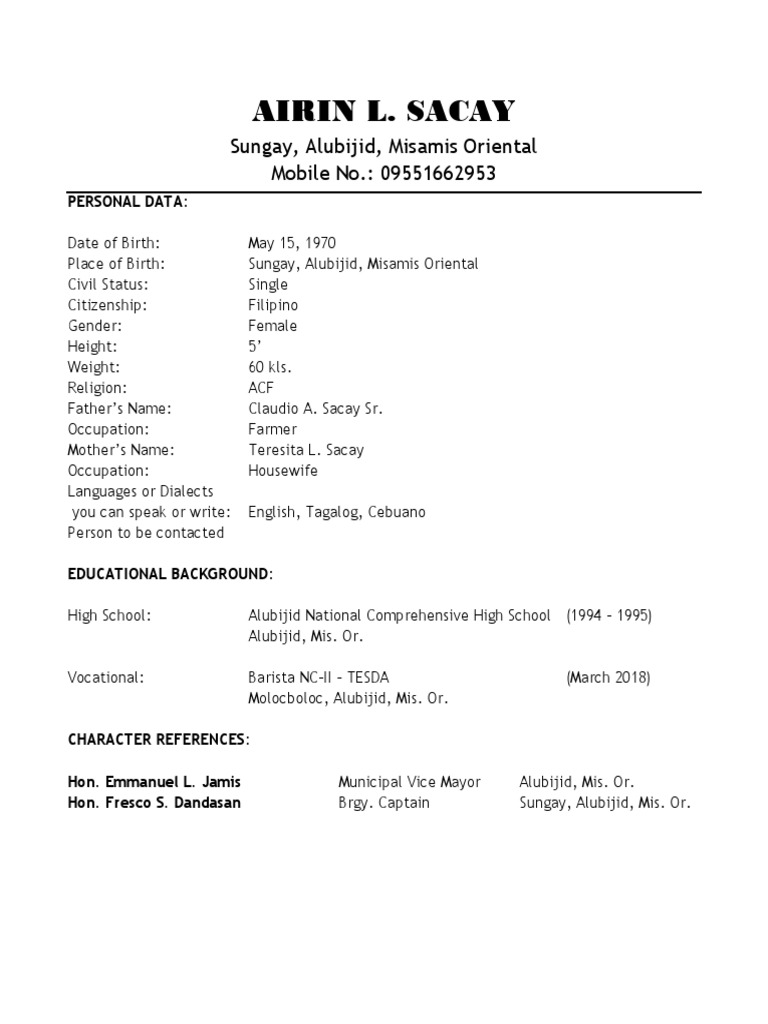 Resume & Application Letter | PDF | Tagalog Language | Languages