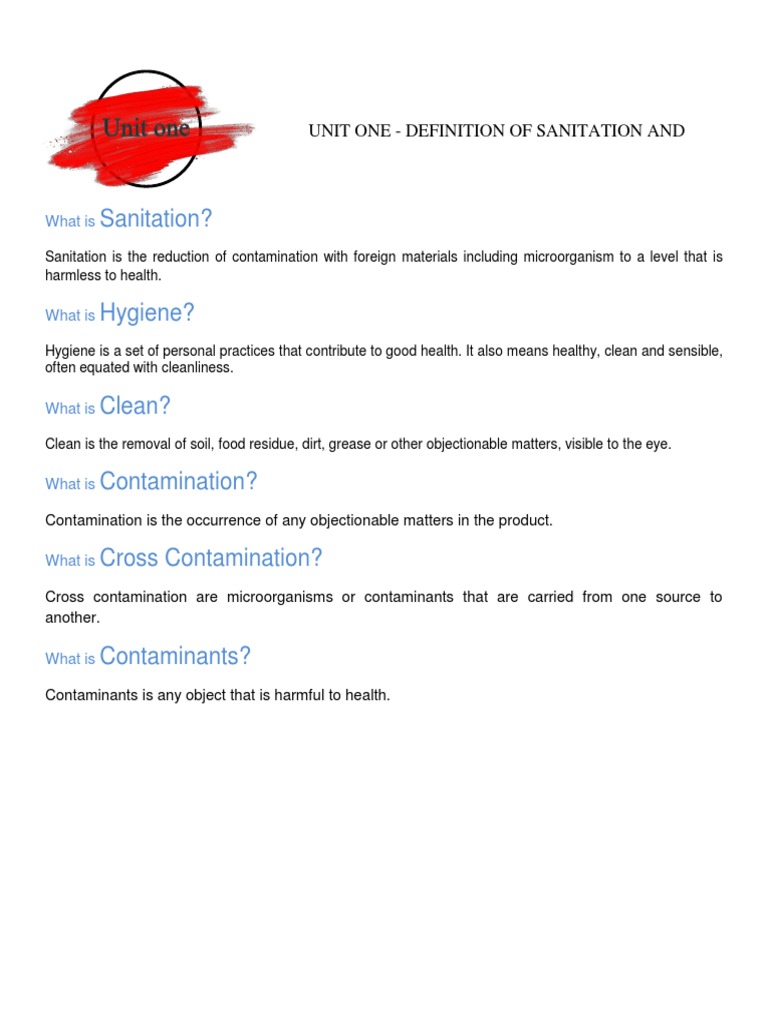 Sanitation and Hygiene Definition | PDF