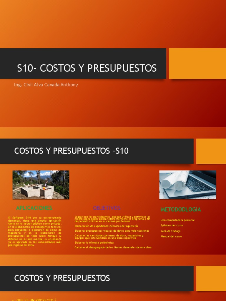 S10 - Costos y Presupuestos-Ing. Anthony Alva C. | PDF | Presupuesto | Software