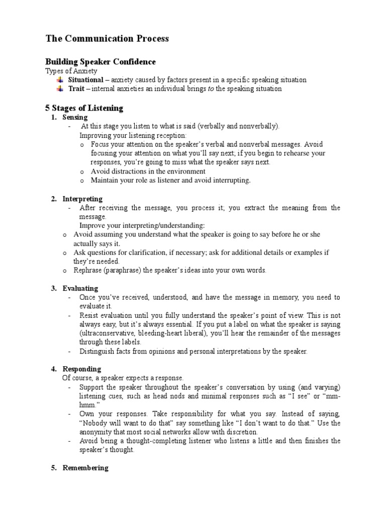 The Communication Process | PDF | Attention | Nonverbal Communication