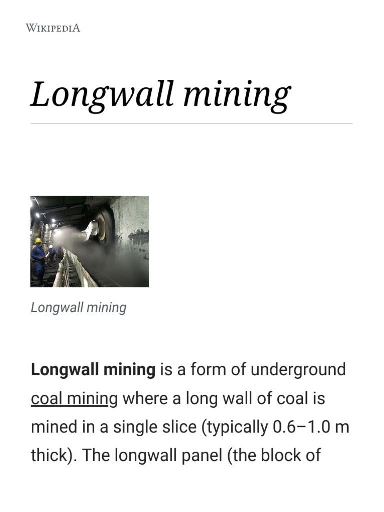 Longwall Mining Is A Form of Underground | PDF | Earth Sciences | Nature