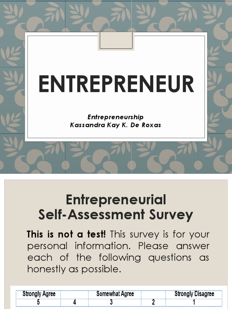 Entrepreneur & Levels of Entrepreneurial Development | PDF ...