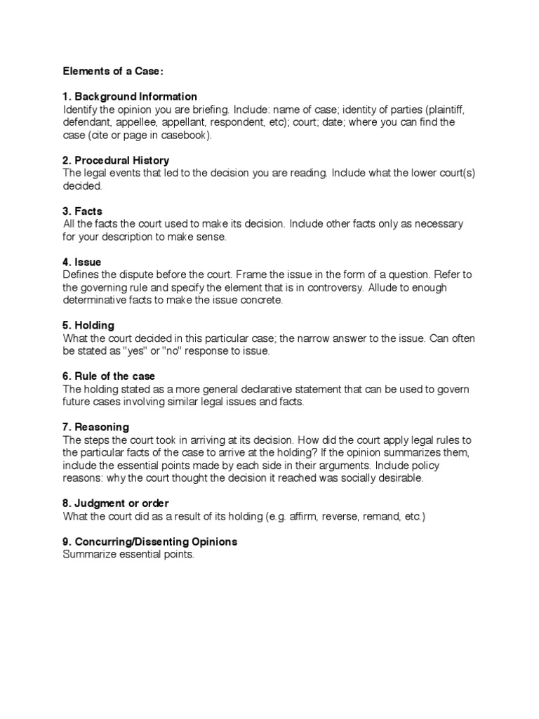 Parts of A Case | PDF