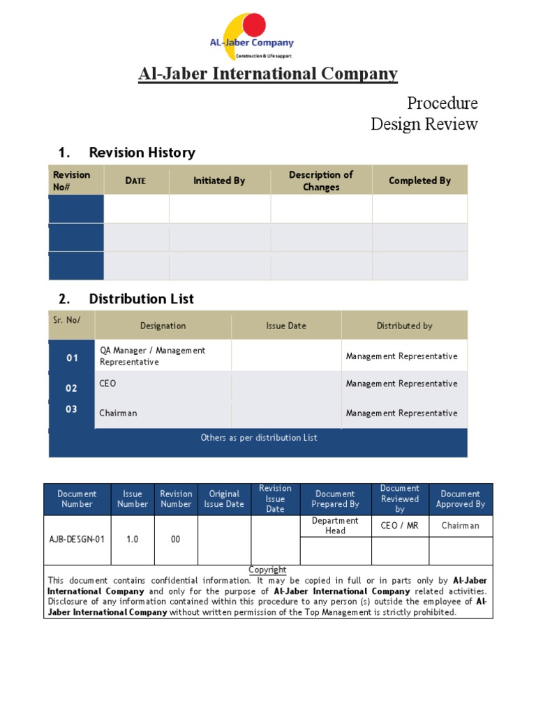 Procedure For Design Review | PDF | Specification (Technical Standard) | Verification And Validation