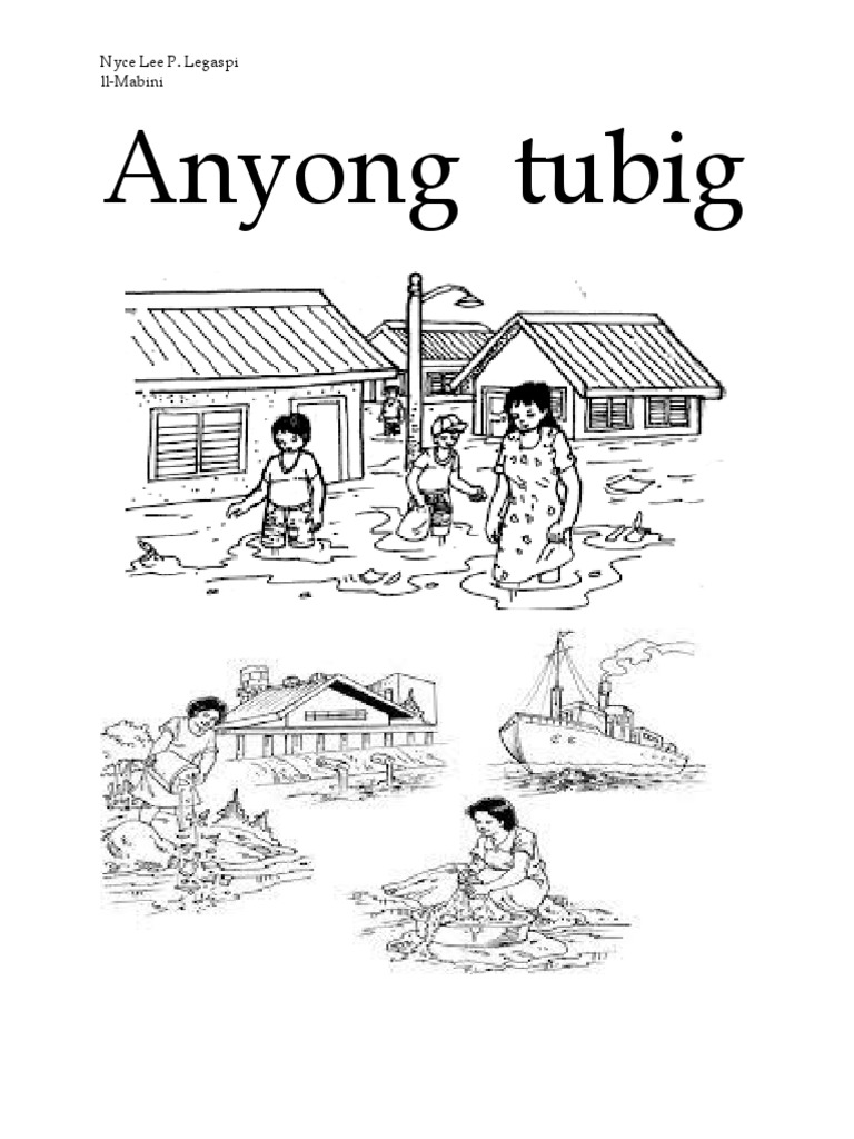 Anyong Tubig Drawing Waterfall Stream River Water Stock Vector Images