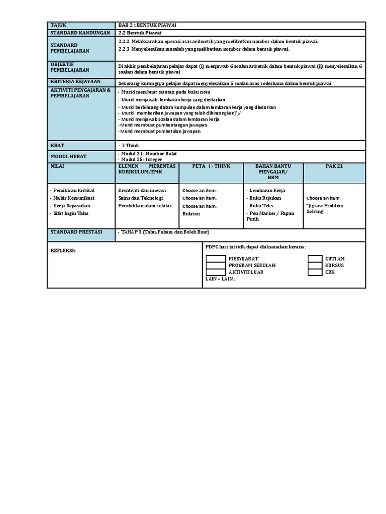 RPH KSSM Mate Ting 3 m18 | PDF
