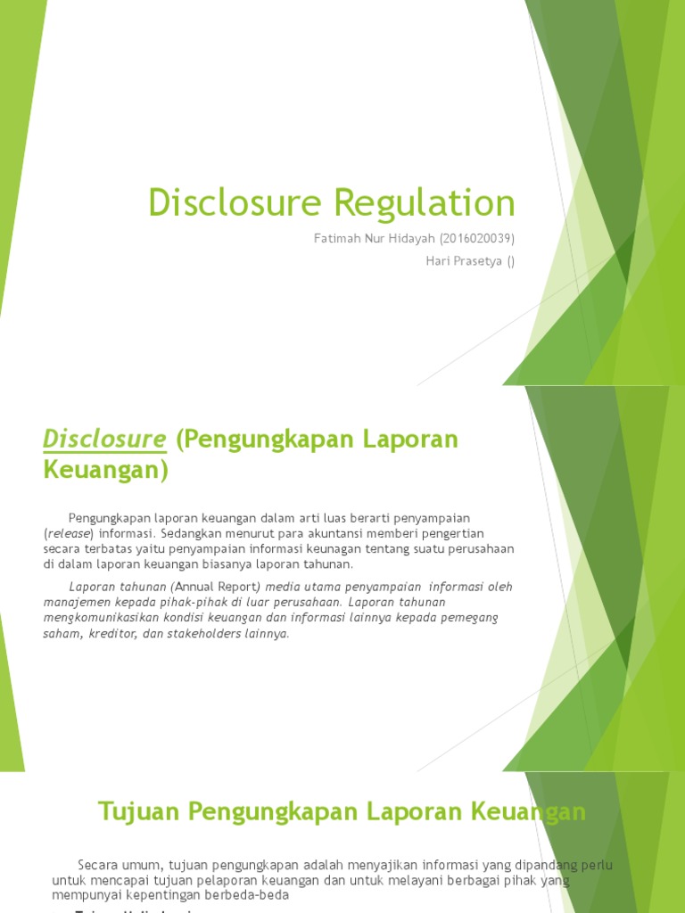 Disclosure Regulation 1 | PDF