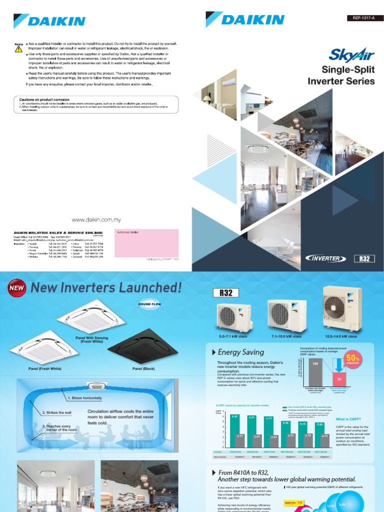 Daikin SkyAir R32.pdf | Air Conditioning | Heating, Ventilating, And ...