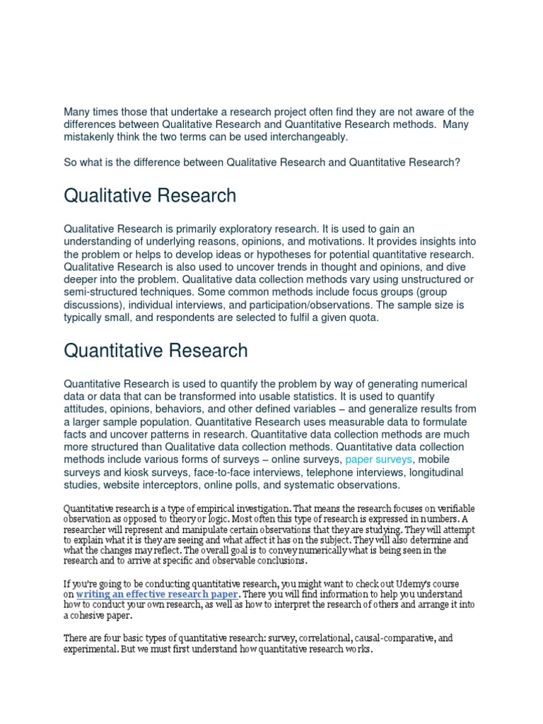 Qualitative Research: Paper Surveys | PDF | Survey Methodology ...