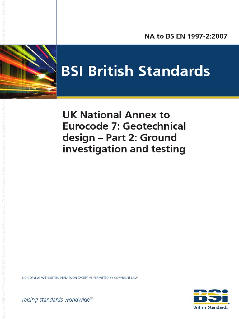 NA To BS EN 1997-2 2007.aspx PDF | PDF | Geotechnical Engineering | Soil