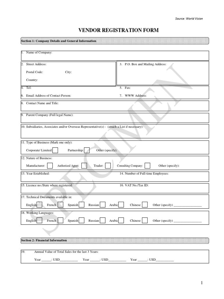 Vendor Registration Form-Template | PDF | Value Added Tax | Mail