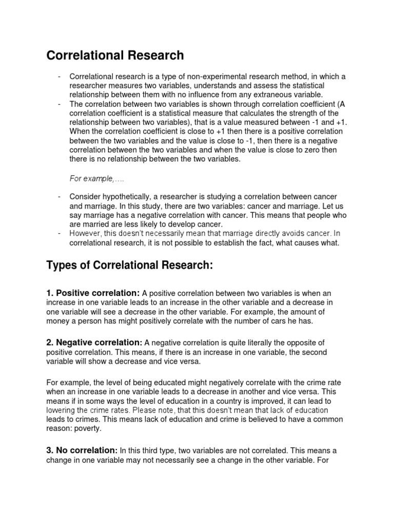 Correlational vs Descriptive Research | PDF | Correlation And ...