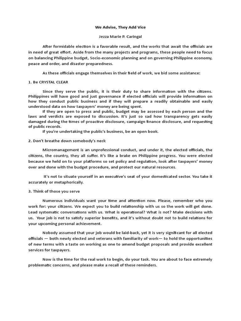 Column. Opinion. | PDF | Governance | Taxes