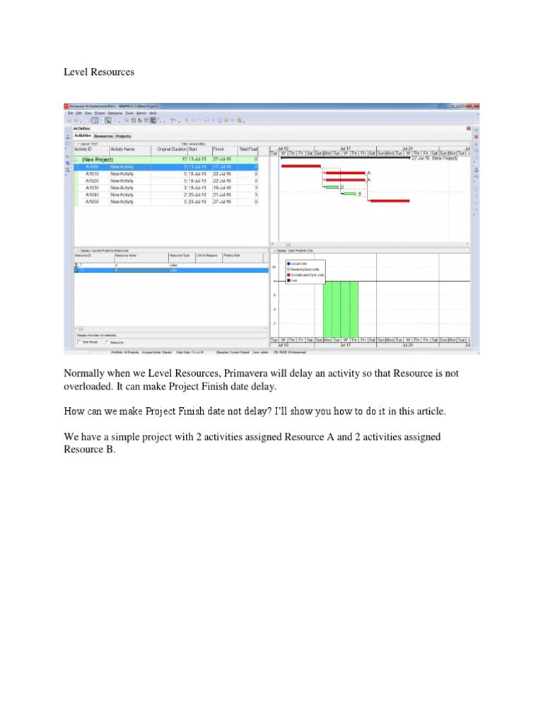 Resource Leveling P6 | PDF