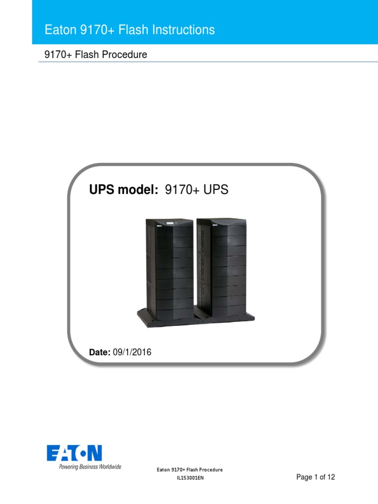 Eaton 9170+ Flash Instructions: UPS Model: 9170+ UPS | PDF | Flash ...