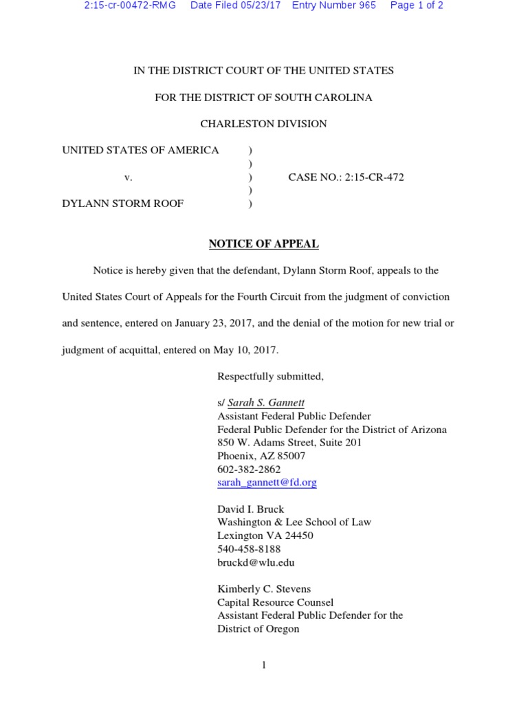Notice of Appeal | PDF