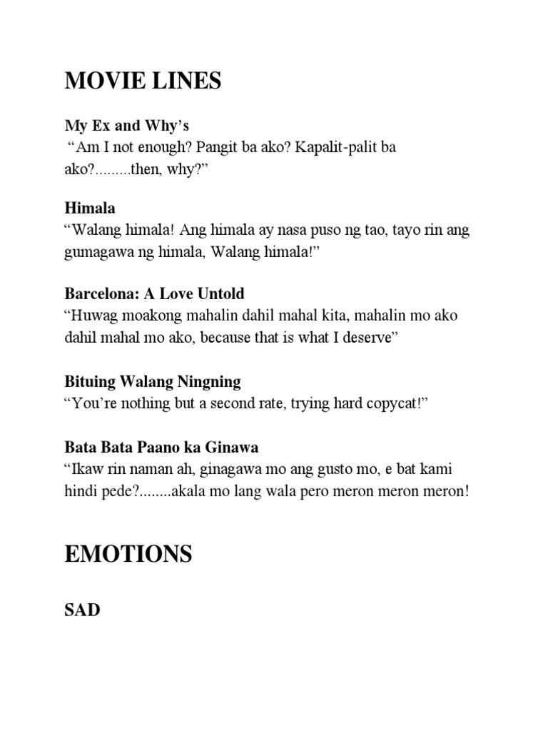 Movie Lines | PDF | Art | Poetry
