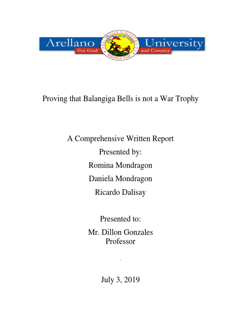 Written Report Front Page Format | PDF