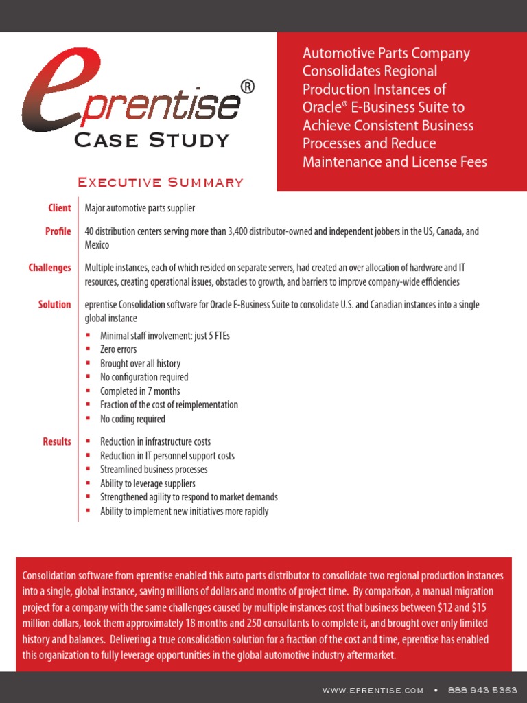 Eprentise Automotive Case Study Digital | PDF | Enterprise Resource ...