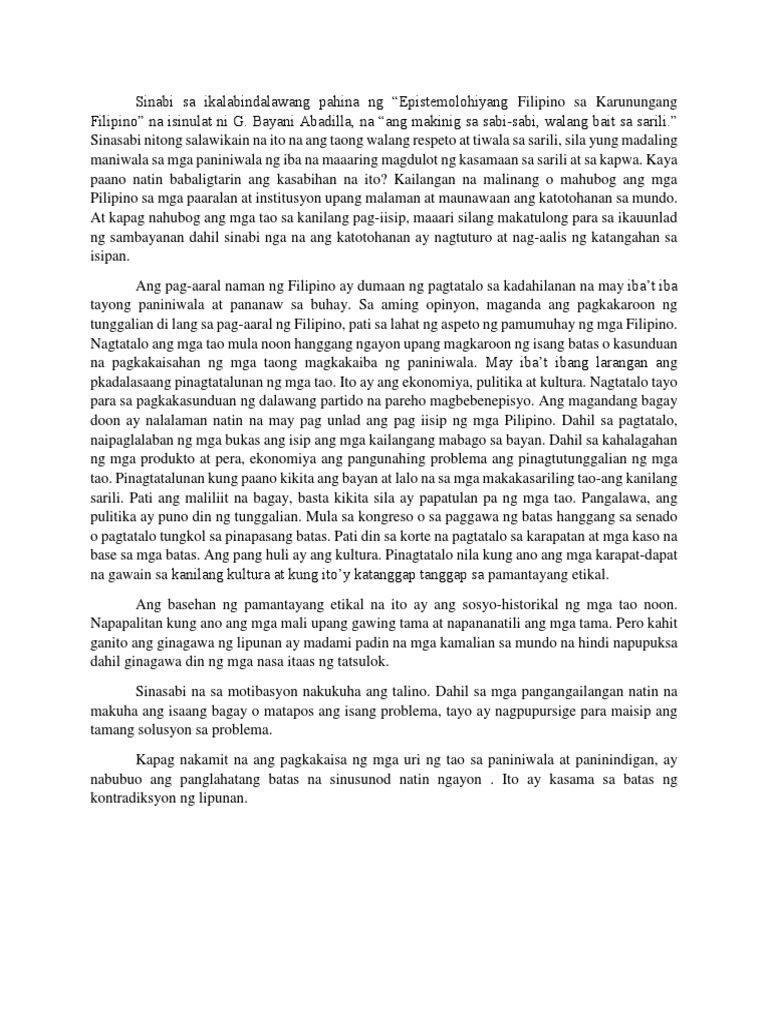 Filipinolohiya - Ang Epistemolohiyang Filipino at Filipinolohiya Sa ...