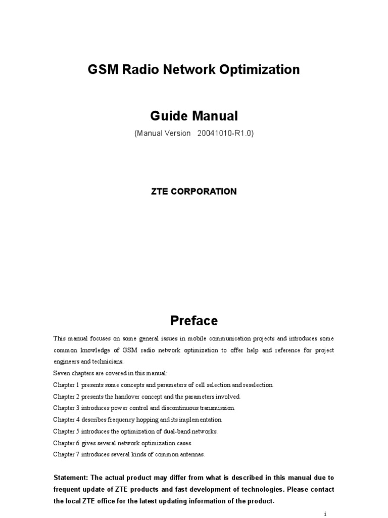 08-GSM Radio Network Optimization Guide Manual | PDF | Gsm | Telecommunications