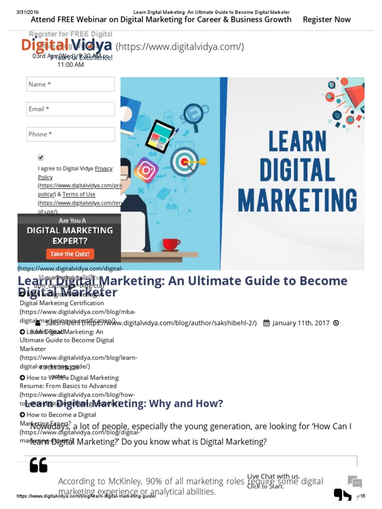 Learn Digital Marketing - An Ultimate Guide To Become Digital Marketer PDF | PDF | Search Engine ...