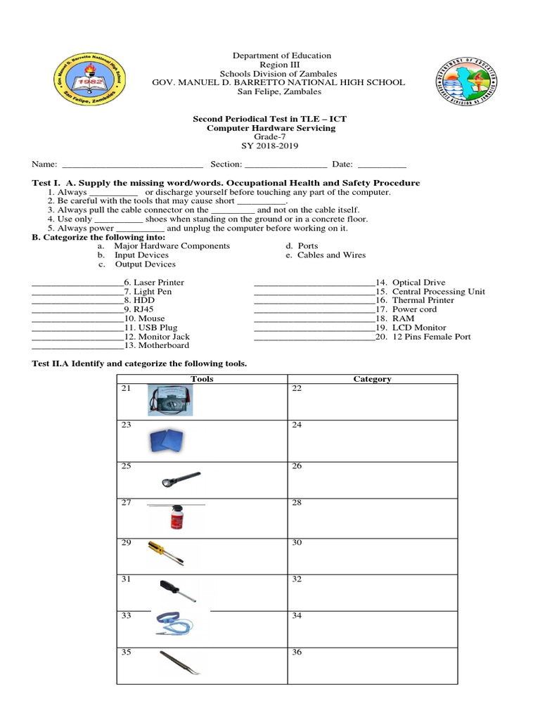 Tle Ict Grade 7-Rose | PDF | Electrical Connector | Computer Hardware