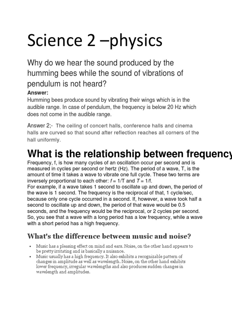 Science 2 - Physics: What Is The Relationship Between Frequency and ...