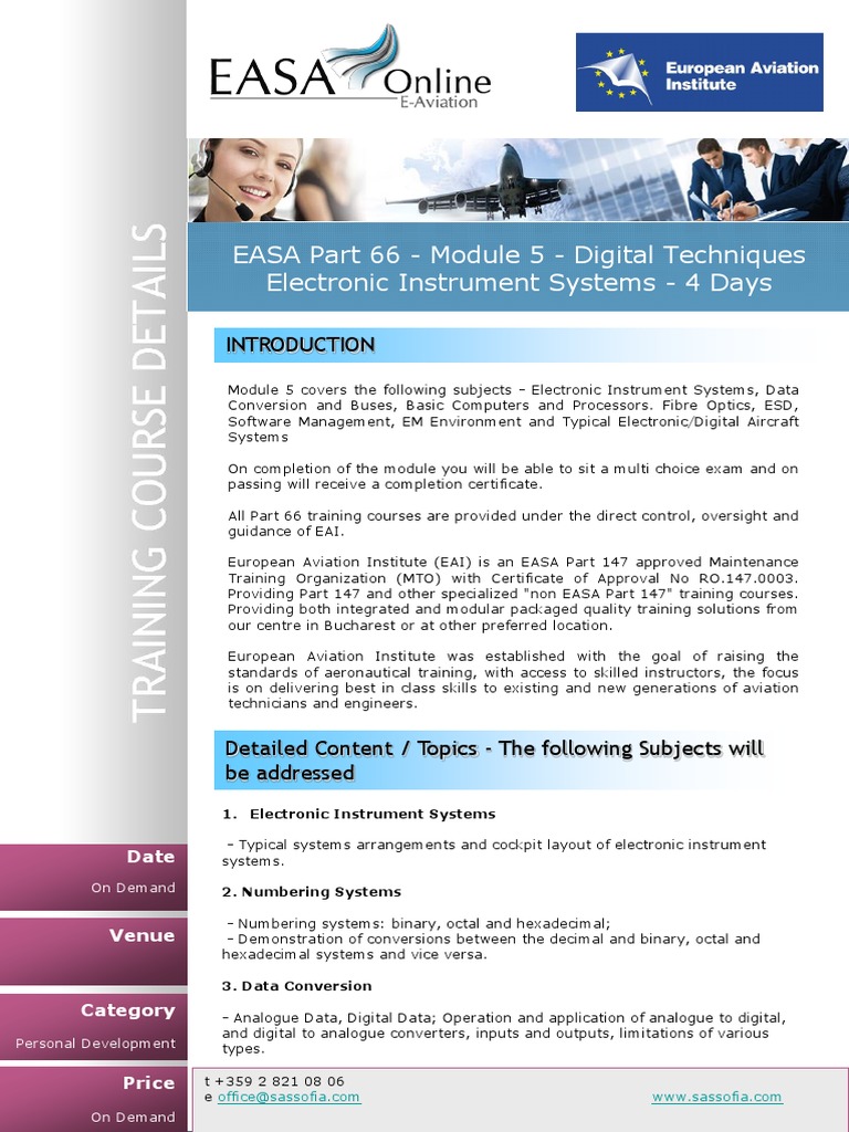 EASA Part 66 Module 5 Digital Techniques Electronic Instrument Systems ...