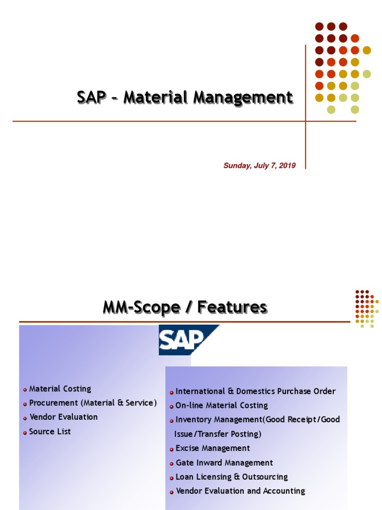Presentation On SAP MM | PDF | Receipt | Invoice