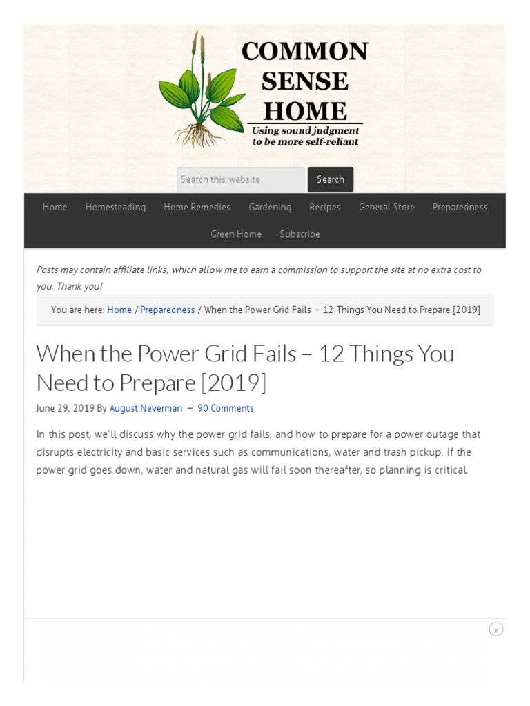 12 Things You Need To Prepare For When The Power Grid Fails | PDF ...