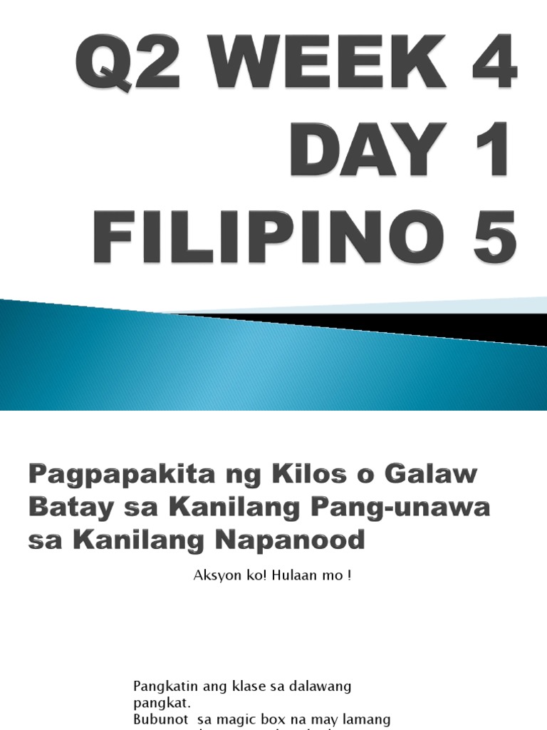 q2 Week 4 Day 1-5 Filipino 5 | PDF