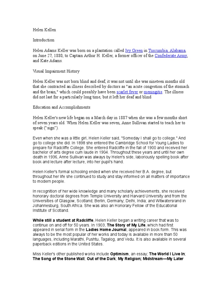 Helen Keller: Overcoming Adversity Through Education and Accomplishment ...