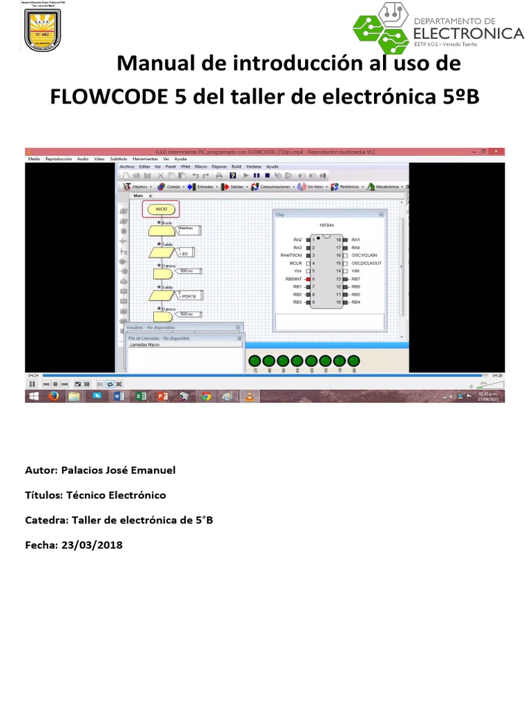 Introducción a FLOWCODE 5 en Electrónica | PDF | C (lenguaje de programación) | Lenguaje ensamblador