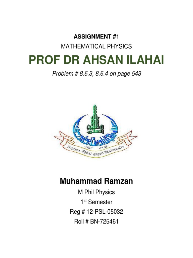 Prof DR Ahsan Ilahai: Muhammad Ramzan | PDF | Determinant | Continuous Function