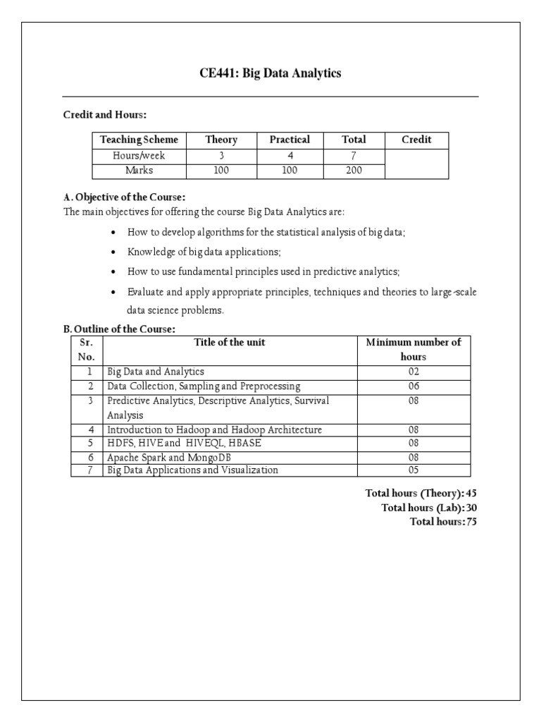BDA Syllabus | PDF | Apache Spark | Big Data