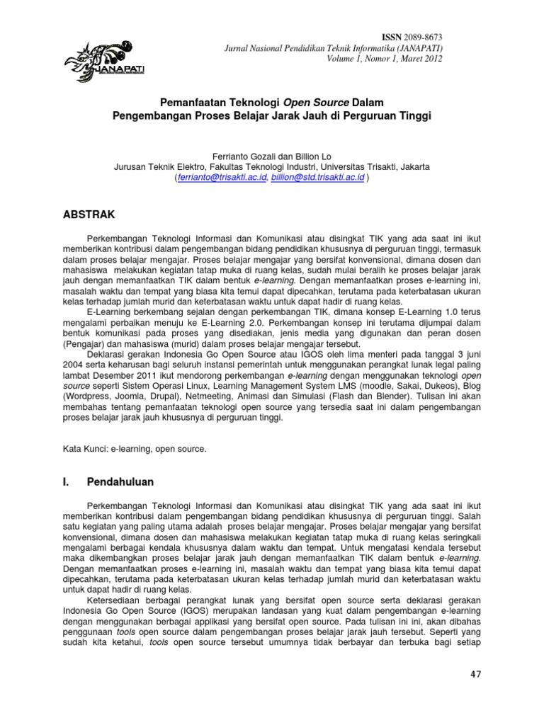 Pemanfaatan Teknologi Open Source Dalam PDF | PDF