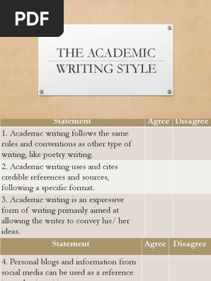 Academic Writing Style