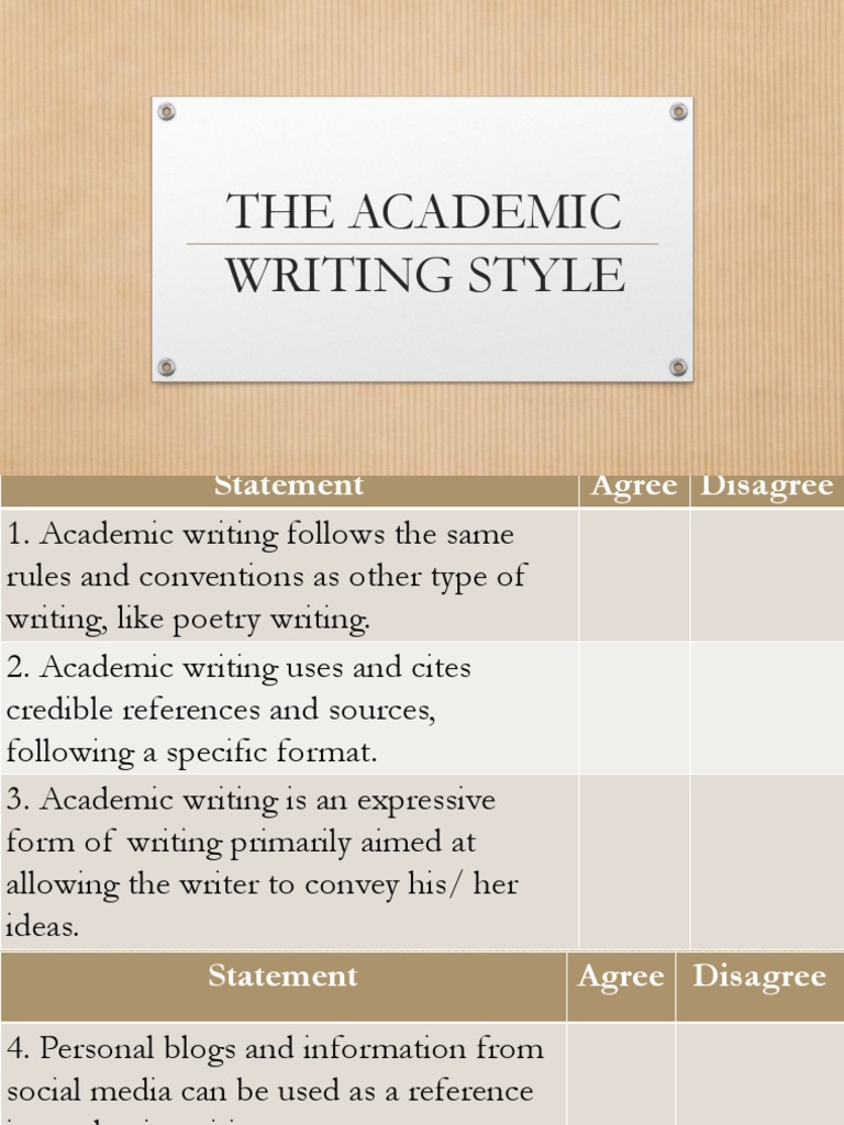 The Academic Writing Style | PDF | Thesis | Semiotics