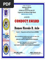 Conduct Award Template | PDF